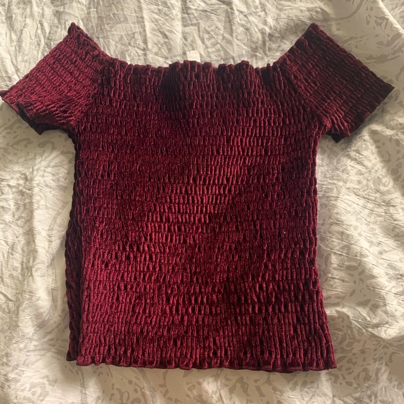 Urban Outfitters | Tops | Urban Outfitters Red Velvet Stretchy Top Xs ...
